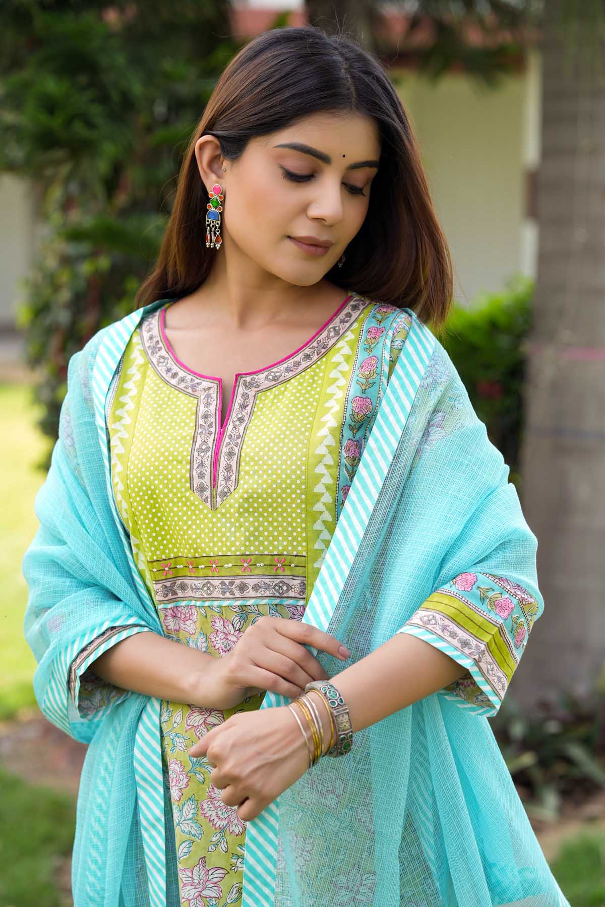 Firozi Blue kotadoriya Dupatta | Cotras