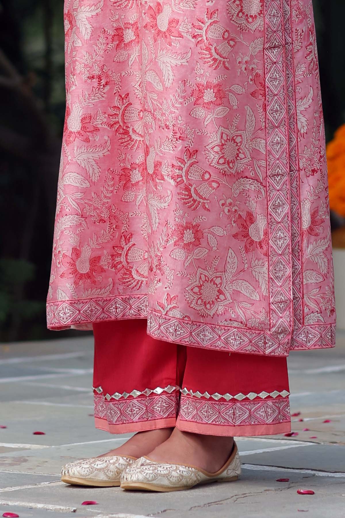 Cotton Straight Fit Pants In Gajari Color | cotrasworld